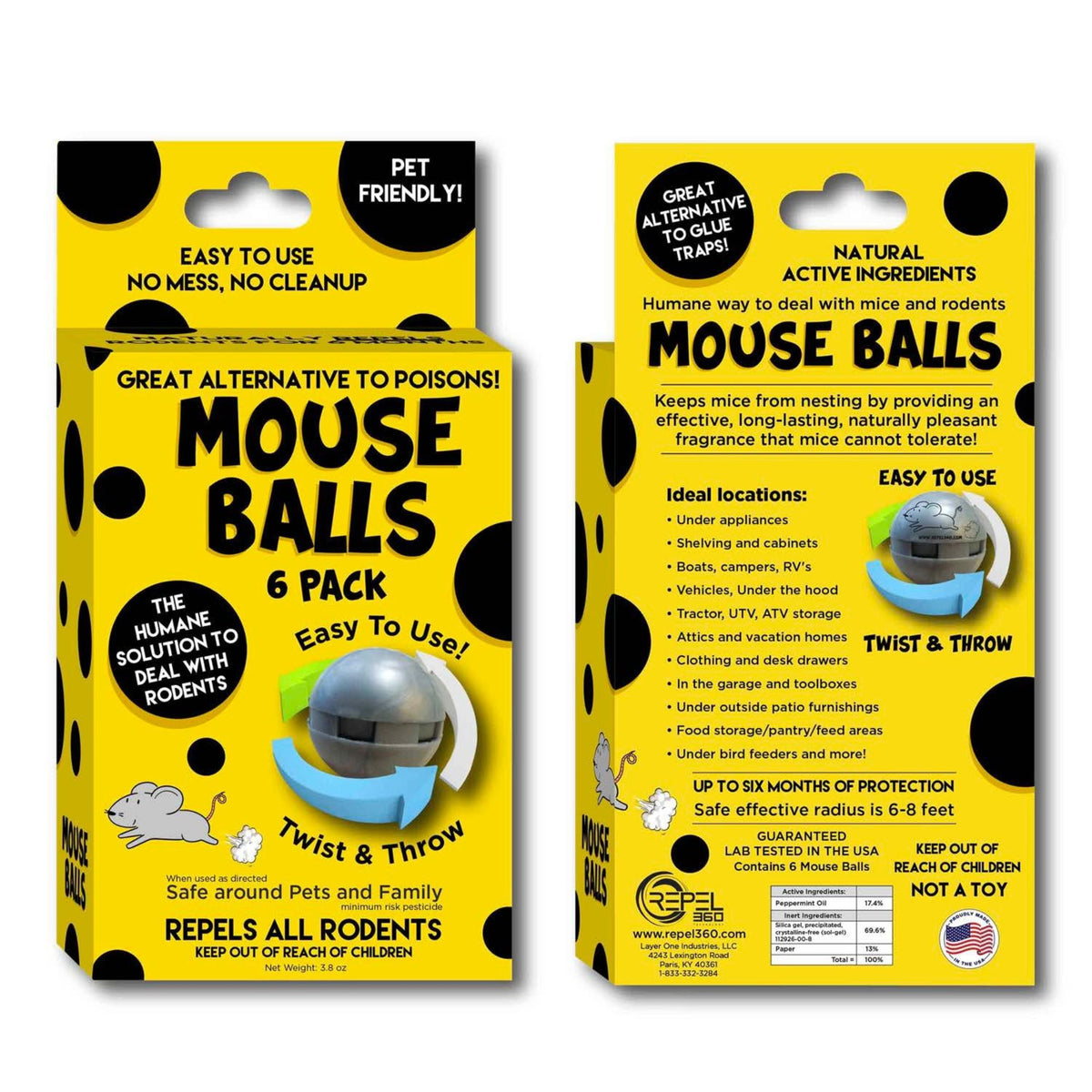 Mouse Repellent Balls 3 or 6 Pack – Repel 360